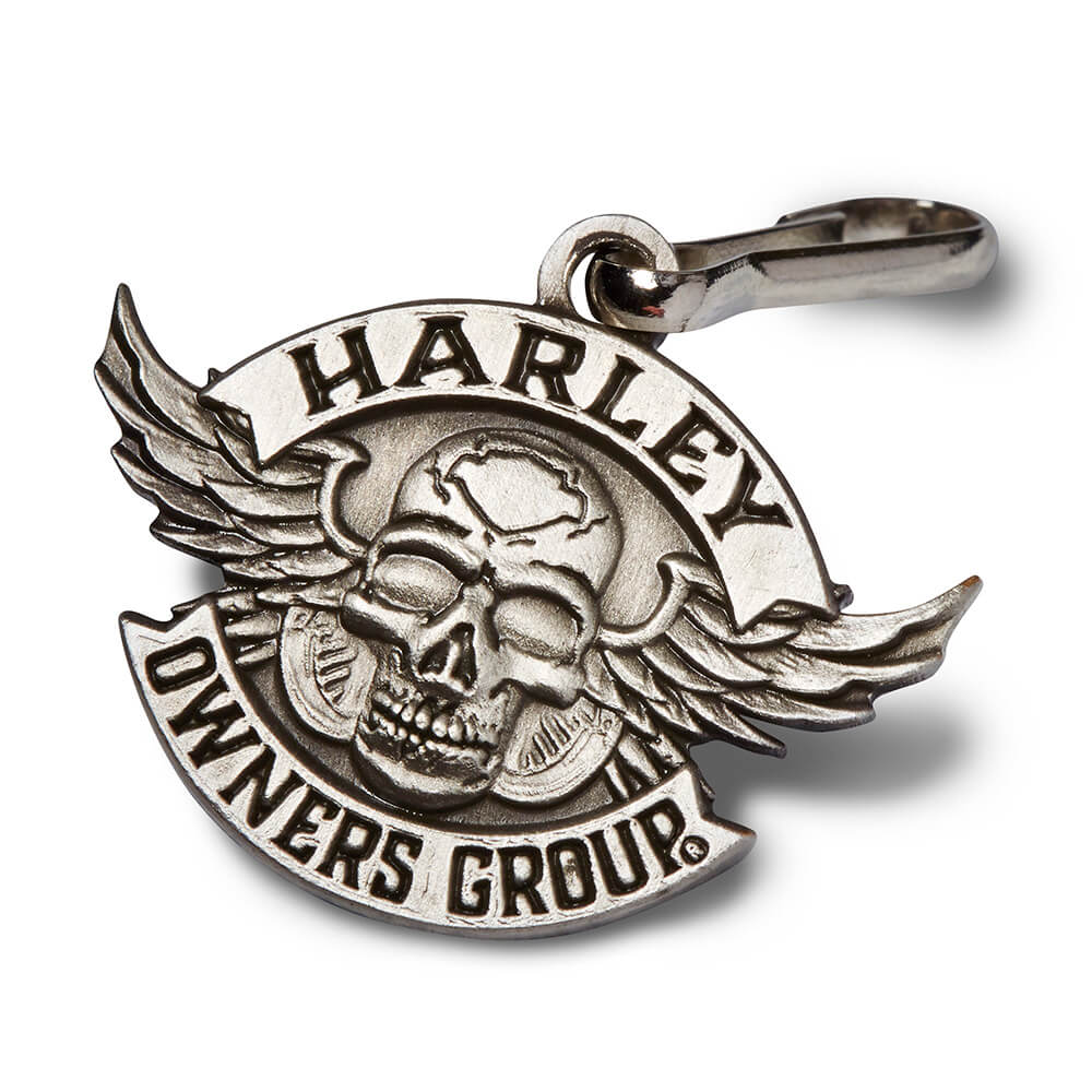 Winged Skull Pewter Zipper Pull | Norscot HOG Store