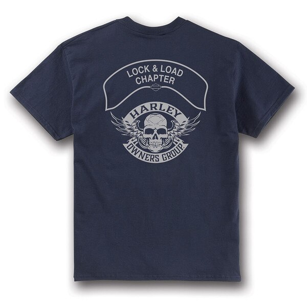 Navy with Gray Winged Skull Chapter T-Shirt | Norscot HOG Store