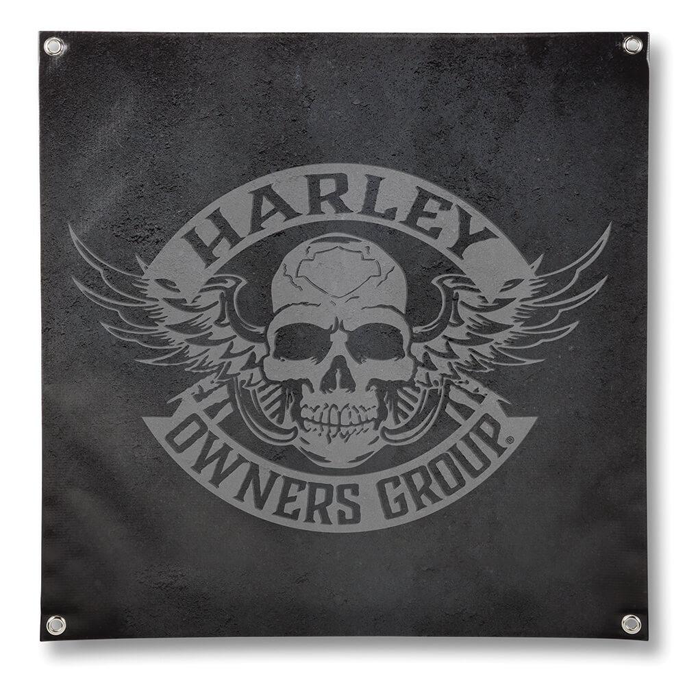 Winged Skull Logo Square Banner | Norscot HOG Store